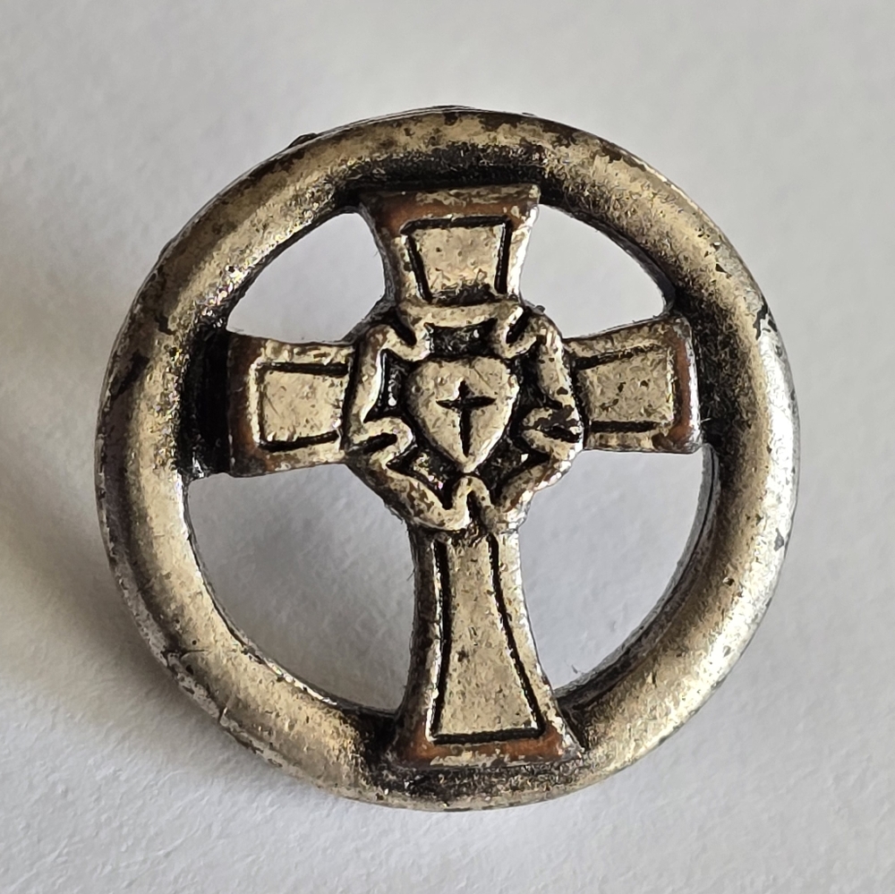 Vintage Cross Pin Small Lapel Brooch Catholic Religio… - Gem